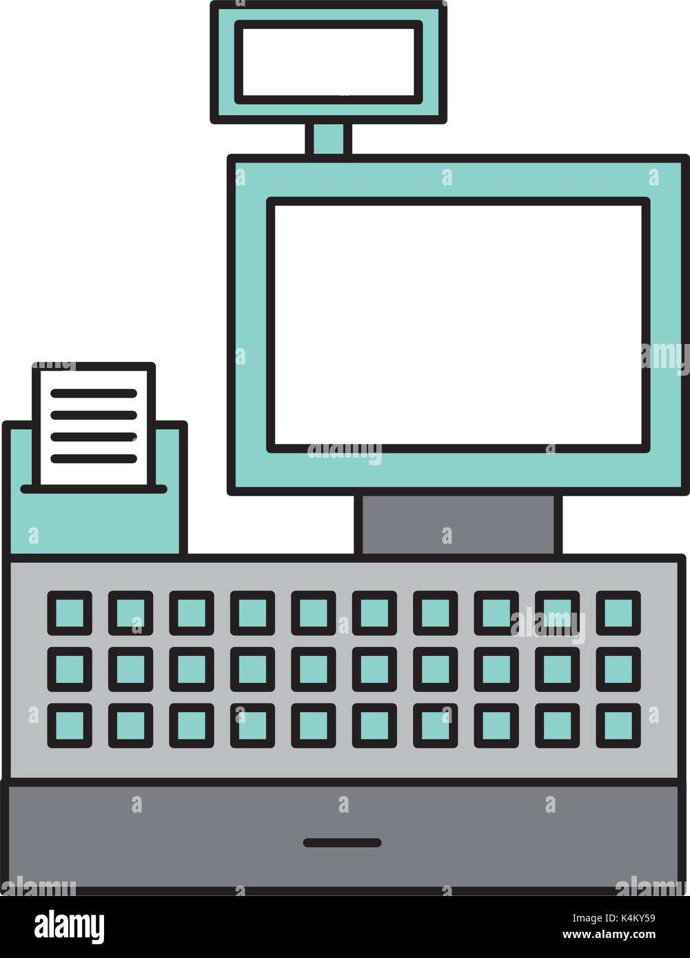 cash register machine keypad display for supermarket Stock Vector Image ...