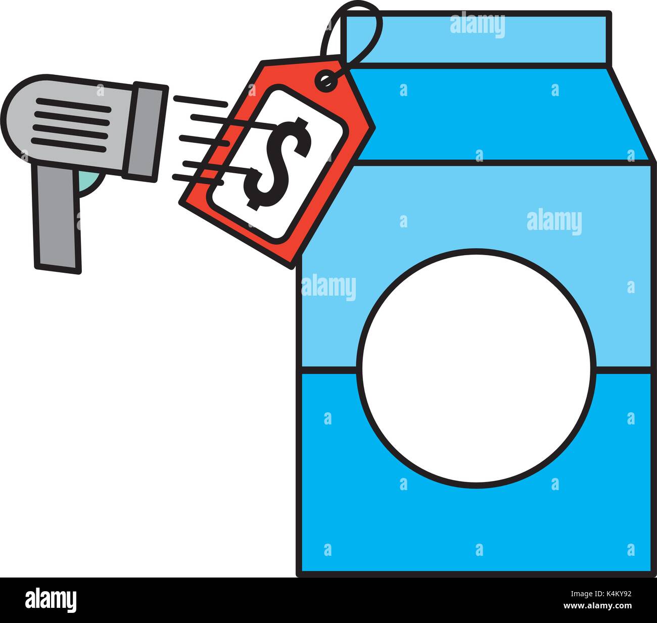 juice box carton drinking price tag and barcode scanner Stock Vector ...