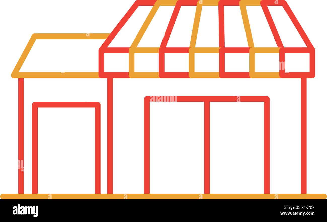 store grocery shop building exterior facade isolated on white ...