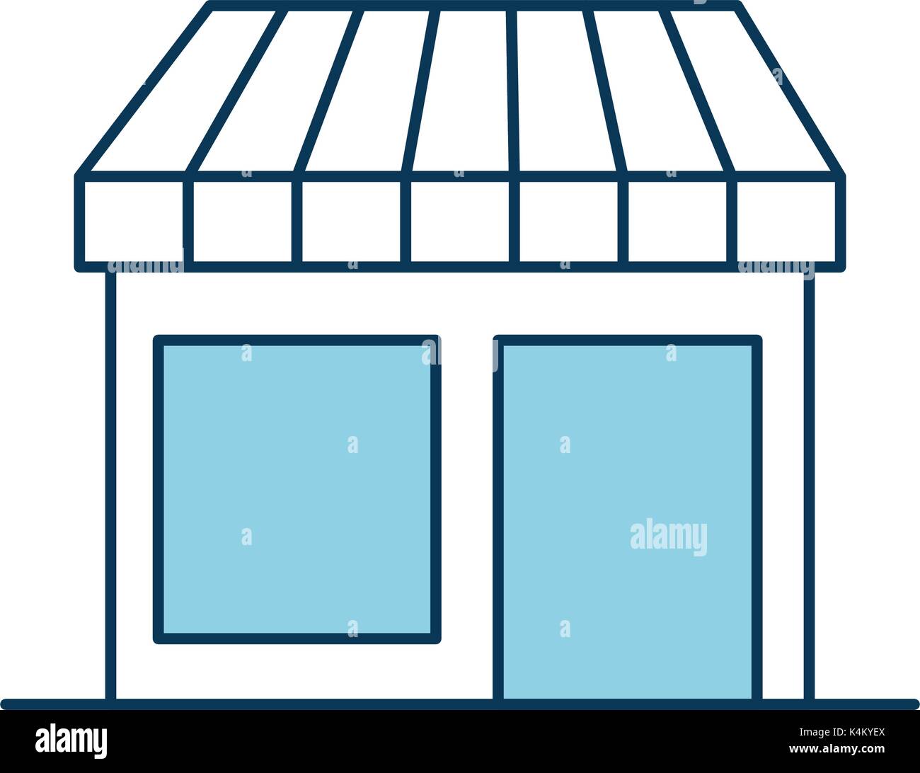 store grocery shop building exterior facade isolated on white ...