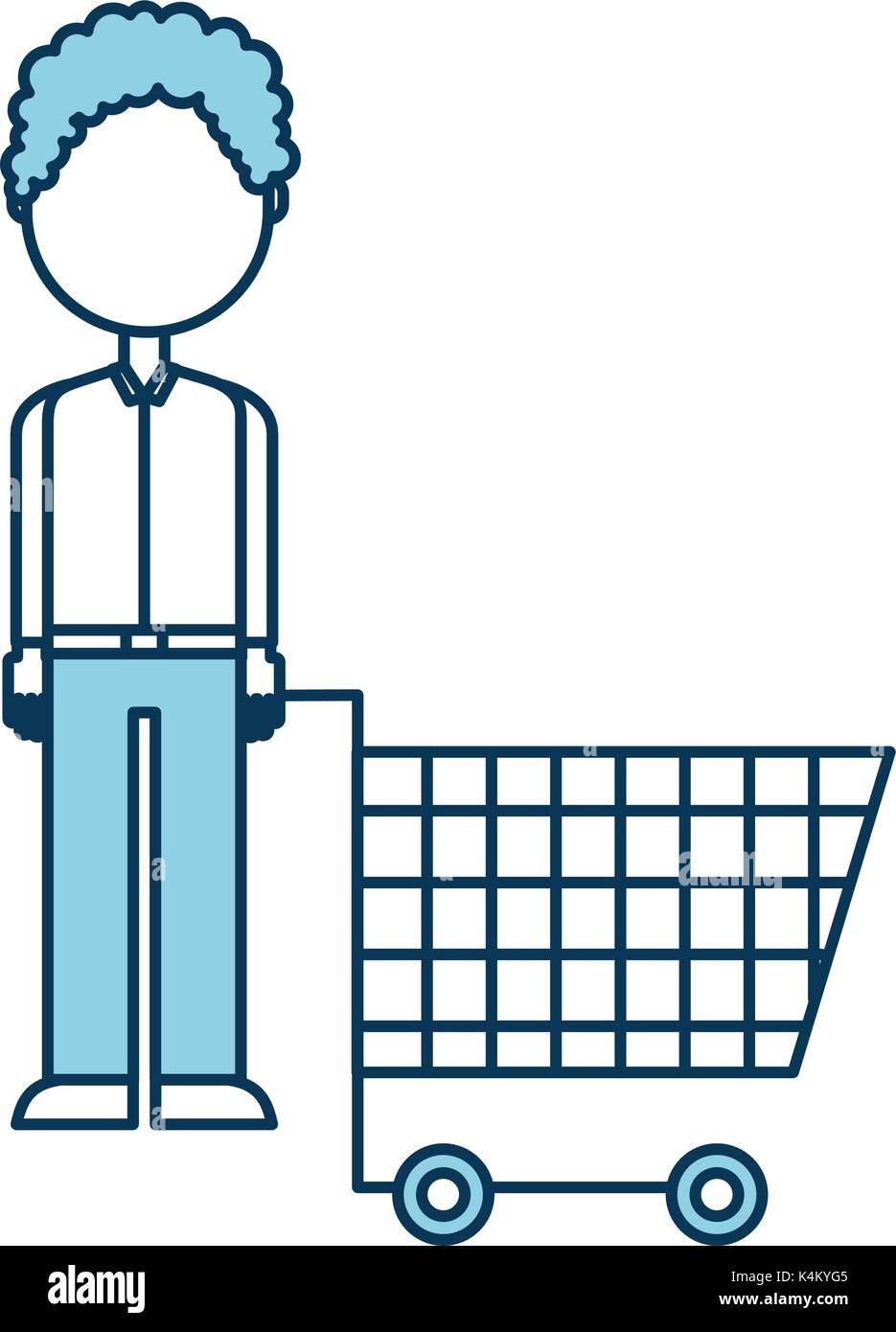 Pushing trolley Stock Vector Images - Alamy