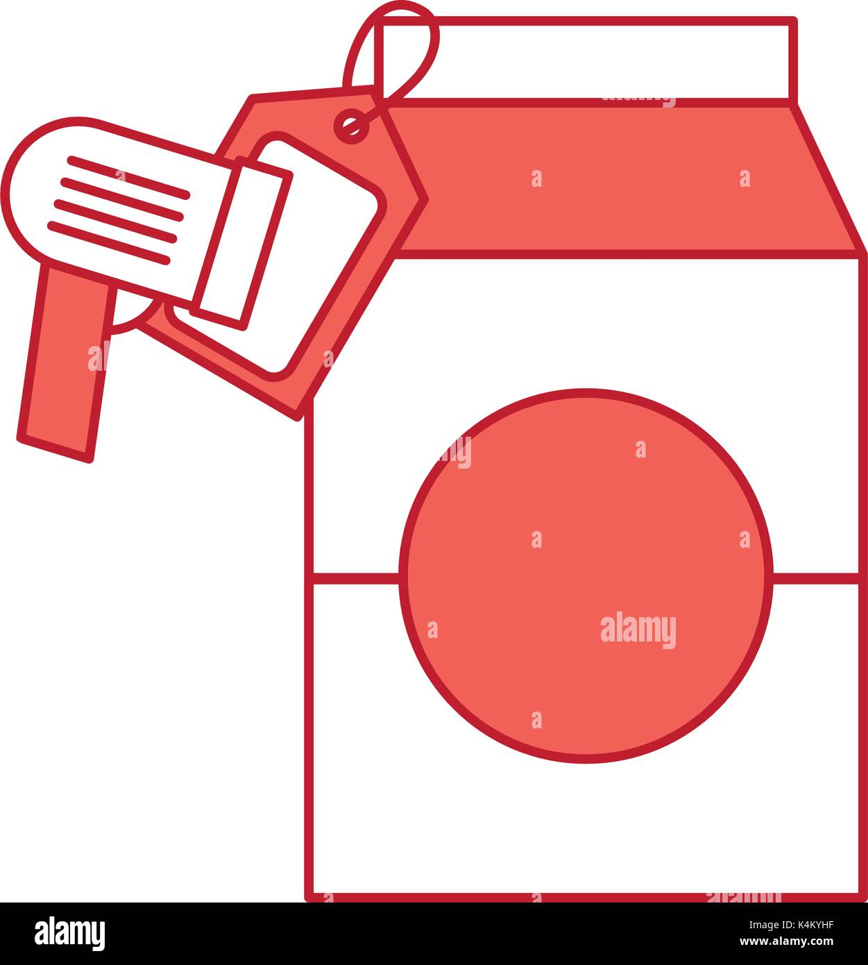 juice box carton drinking price tag and barcode scanner Stock Vector ...