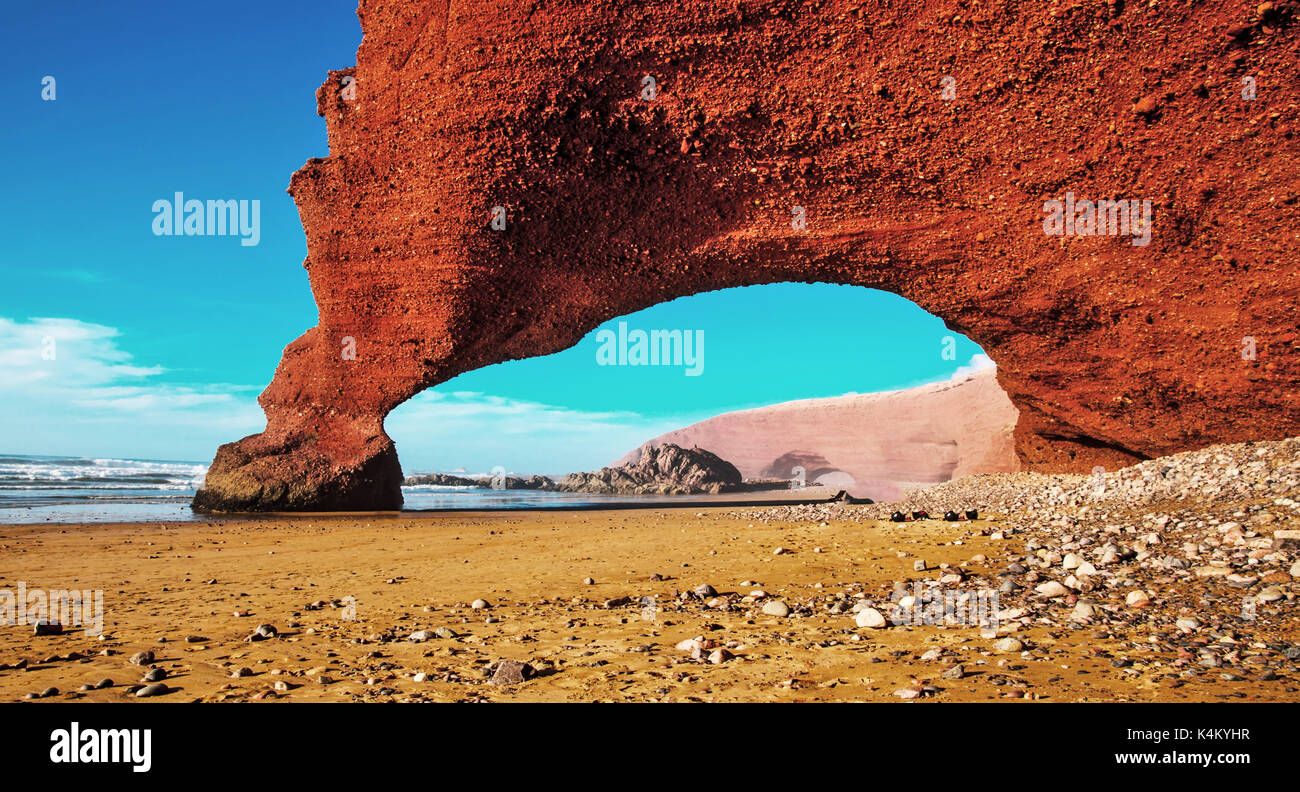 Moroccan beach Legzira Stock Photo - Alamy