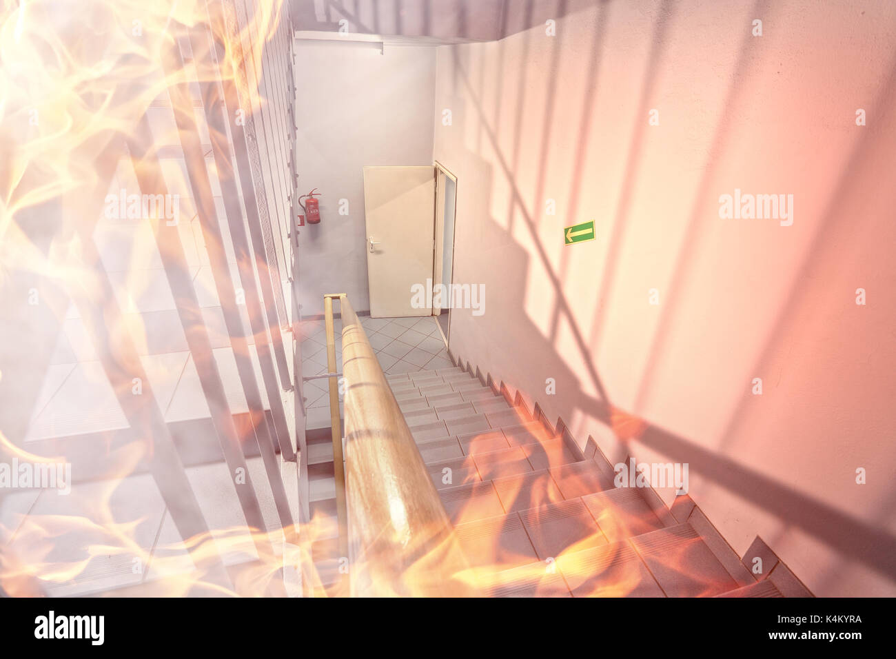 Fire in the office building Stock Photo - Alamy