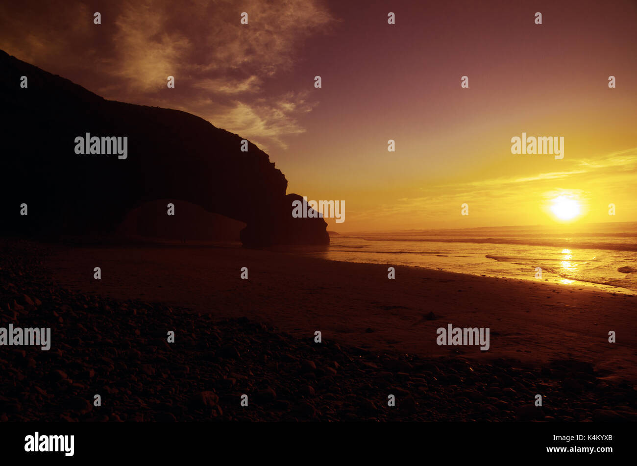 Legzira sunset beach Stock Photo - Alamy