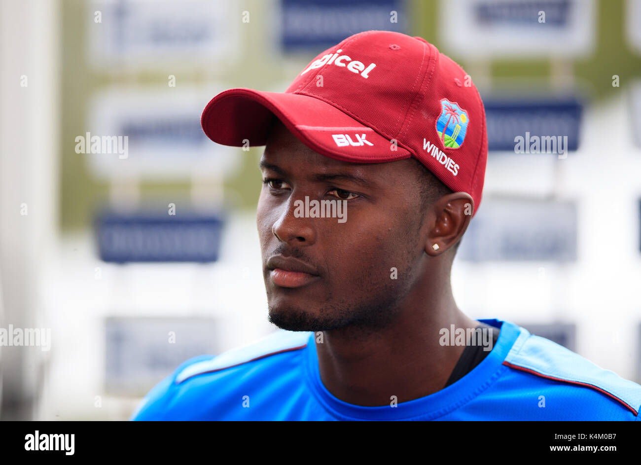 West Indies captain Jason Holder during the nets session at Lords ...