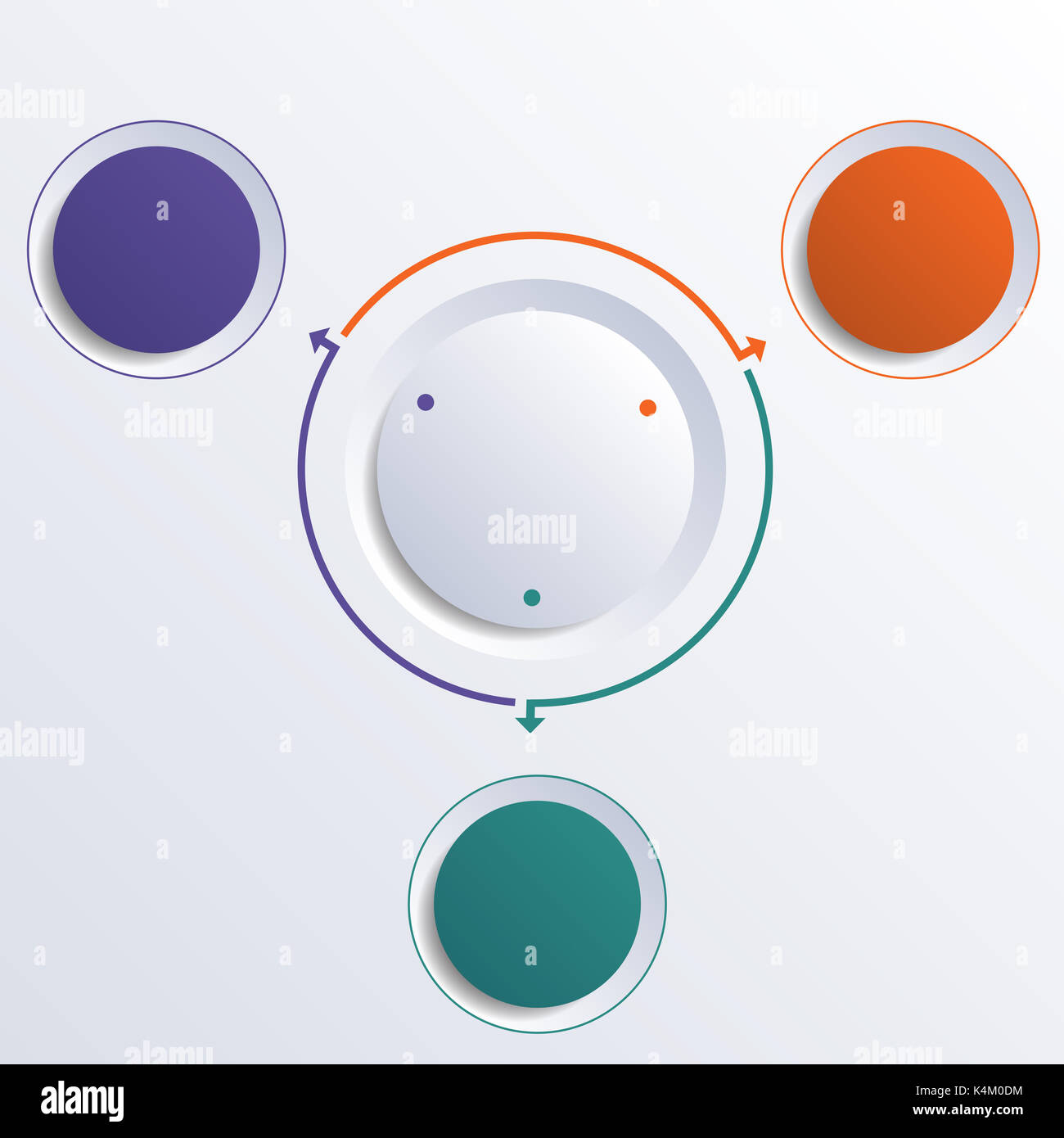 Template infographic color circles round circle for 3 positions Stock ...