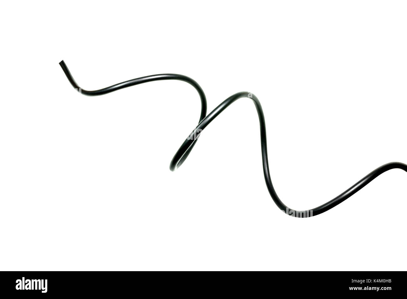 black wire isolated on a white background abstraction Stock Photo - Alamy