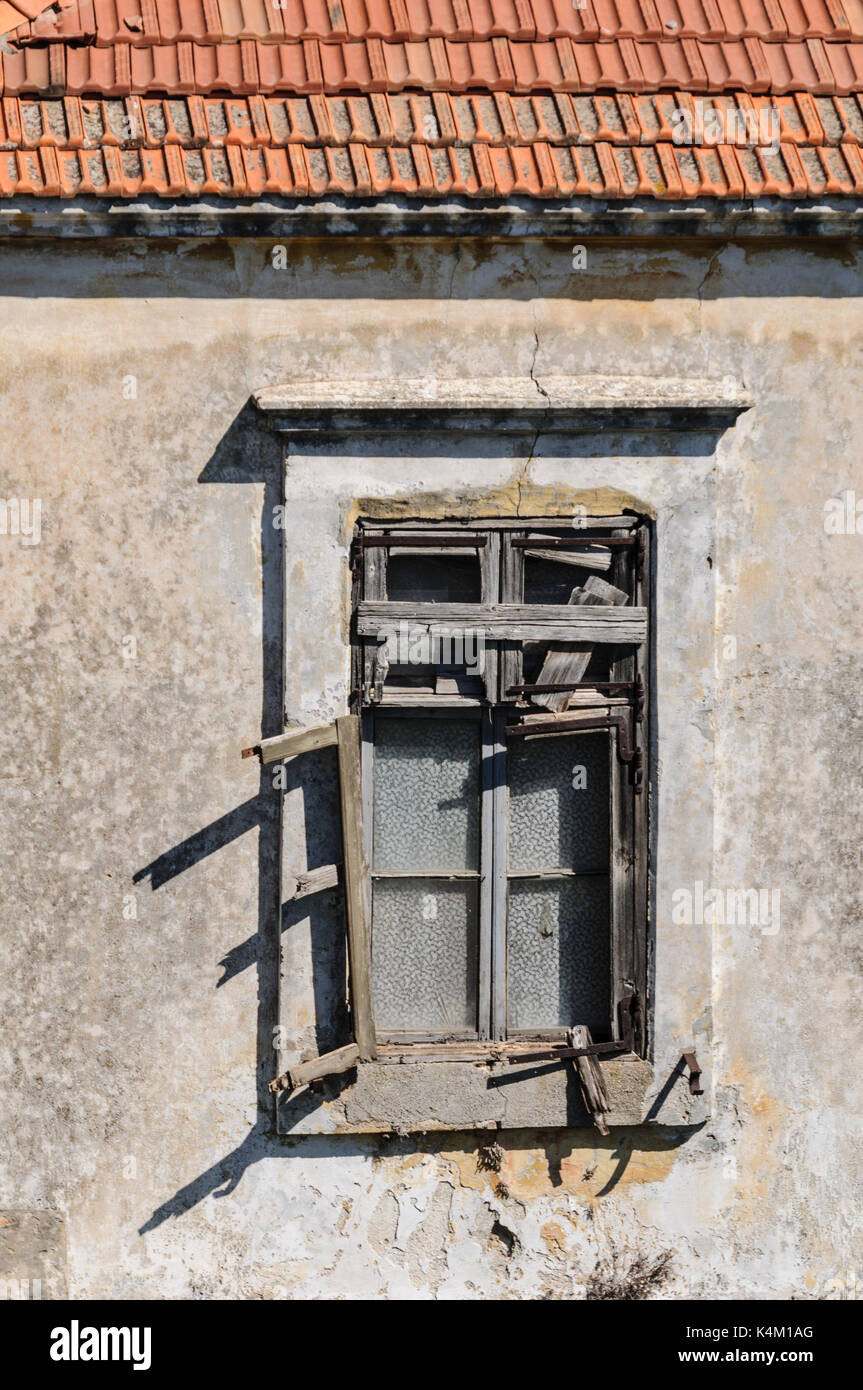 Ruined Window in Derelict Building in Old Town of Rhodes, Greece Stock ...