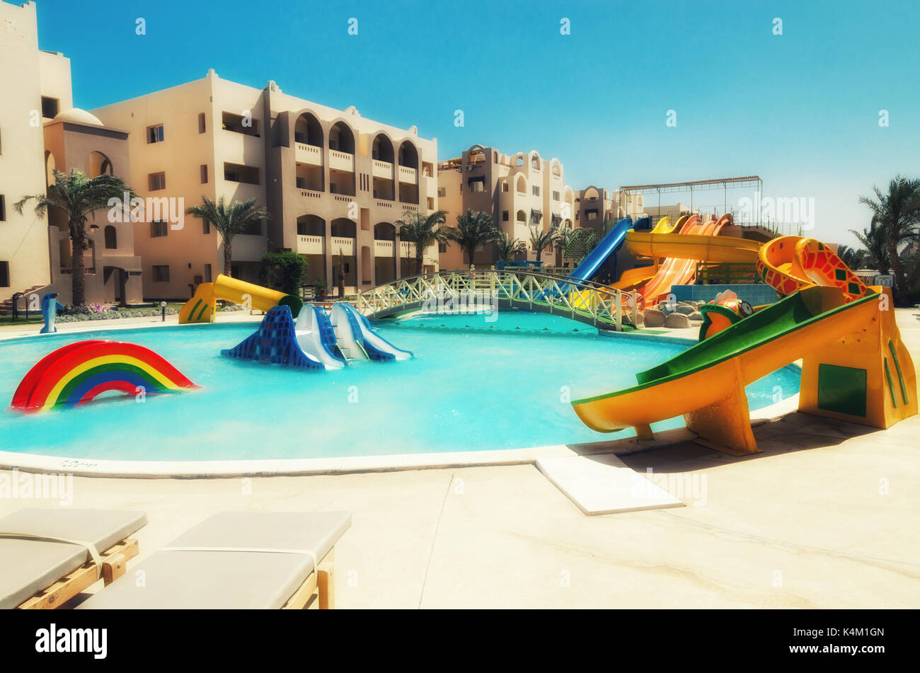 Swimming pool in hotel. Hurghada city in Egypt Stock Photo - Alamy