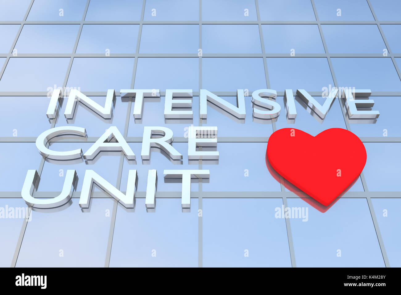 3D illustration of a building with the script "INTENSIVE CARE UNIT ...