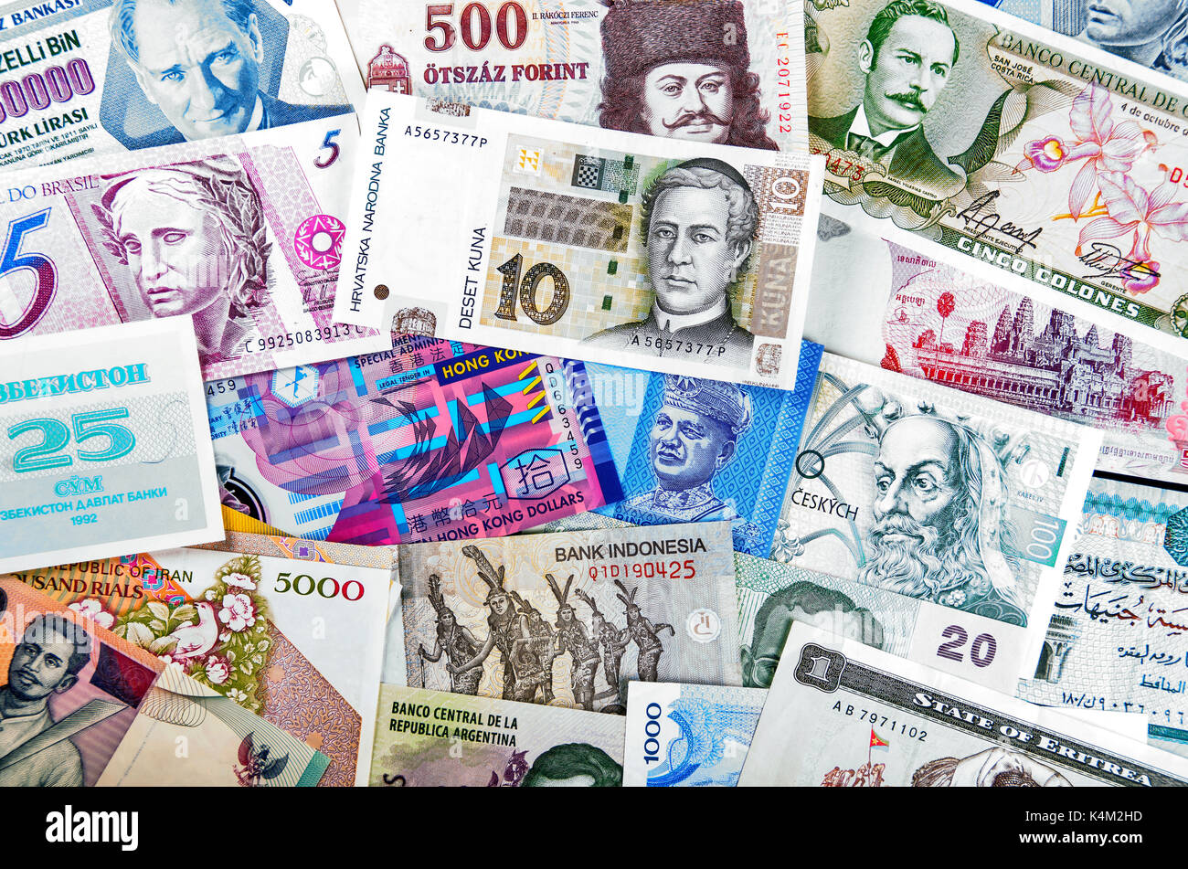 World banknotes collage and background Stock Photo - Alamy