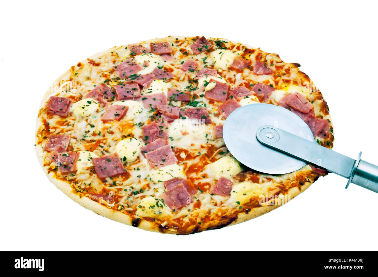 pizza with ham Stock Photo - Alamy