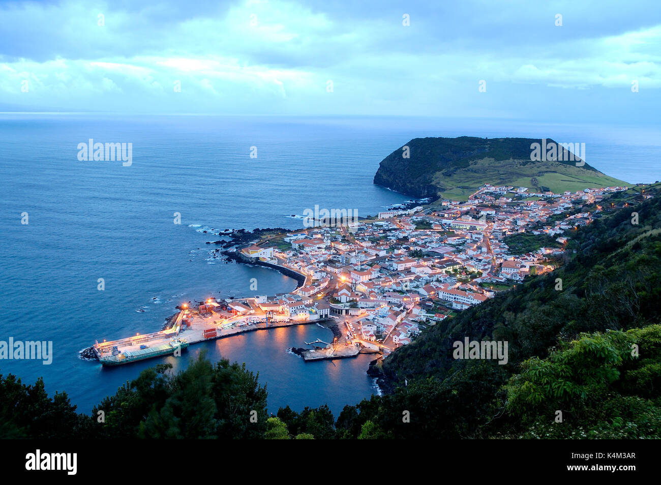 Velas, the capital city of São Jorge island. Azores islands, Portugal ...