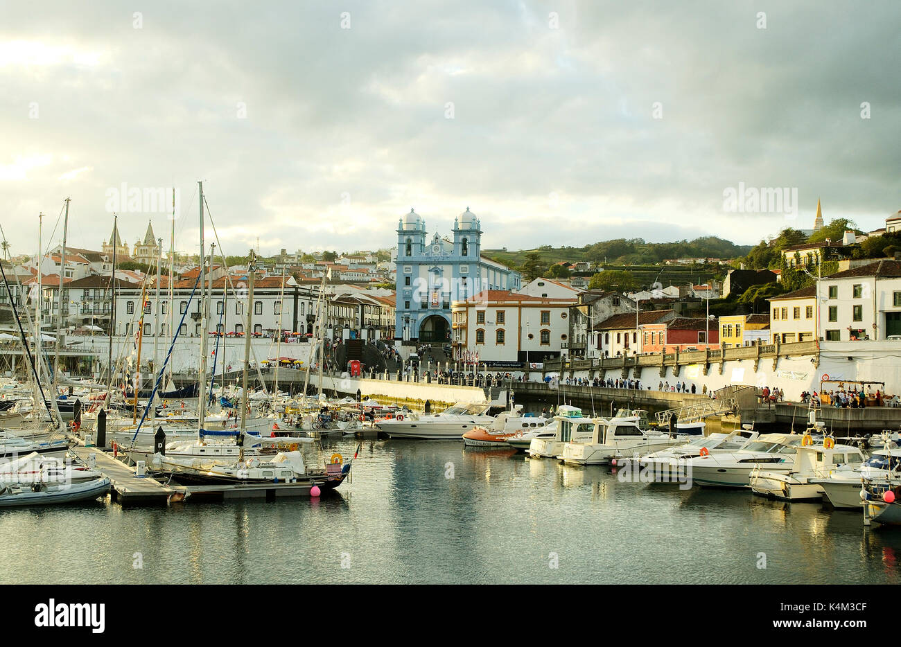 The marina of Angra, in the Historical district of Angra do Heroismo, a ...