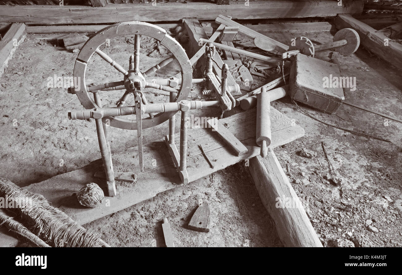 old barrel organ on the billet of village house in Slovakia Stock Photo ...