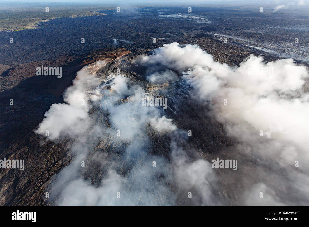 Smoking caldera of active an active volcano Stock Photo - Alamy