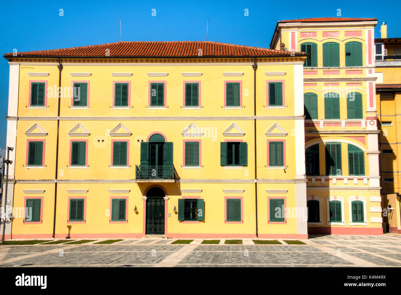 Historical buildings in the old center of Shkoder in Albania Stock ...