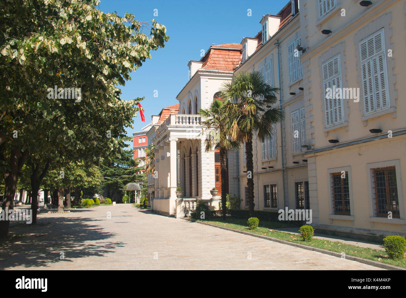 Historical buildings in the old center of Shkoder in Albania Stock ...