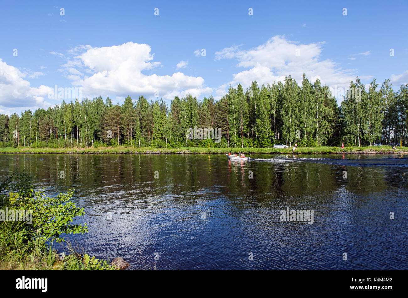 VARKAUS, FINLAND ON JULY 03, 2017. View of the surrounding where ...
