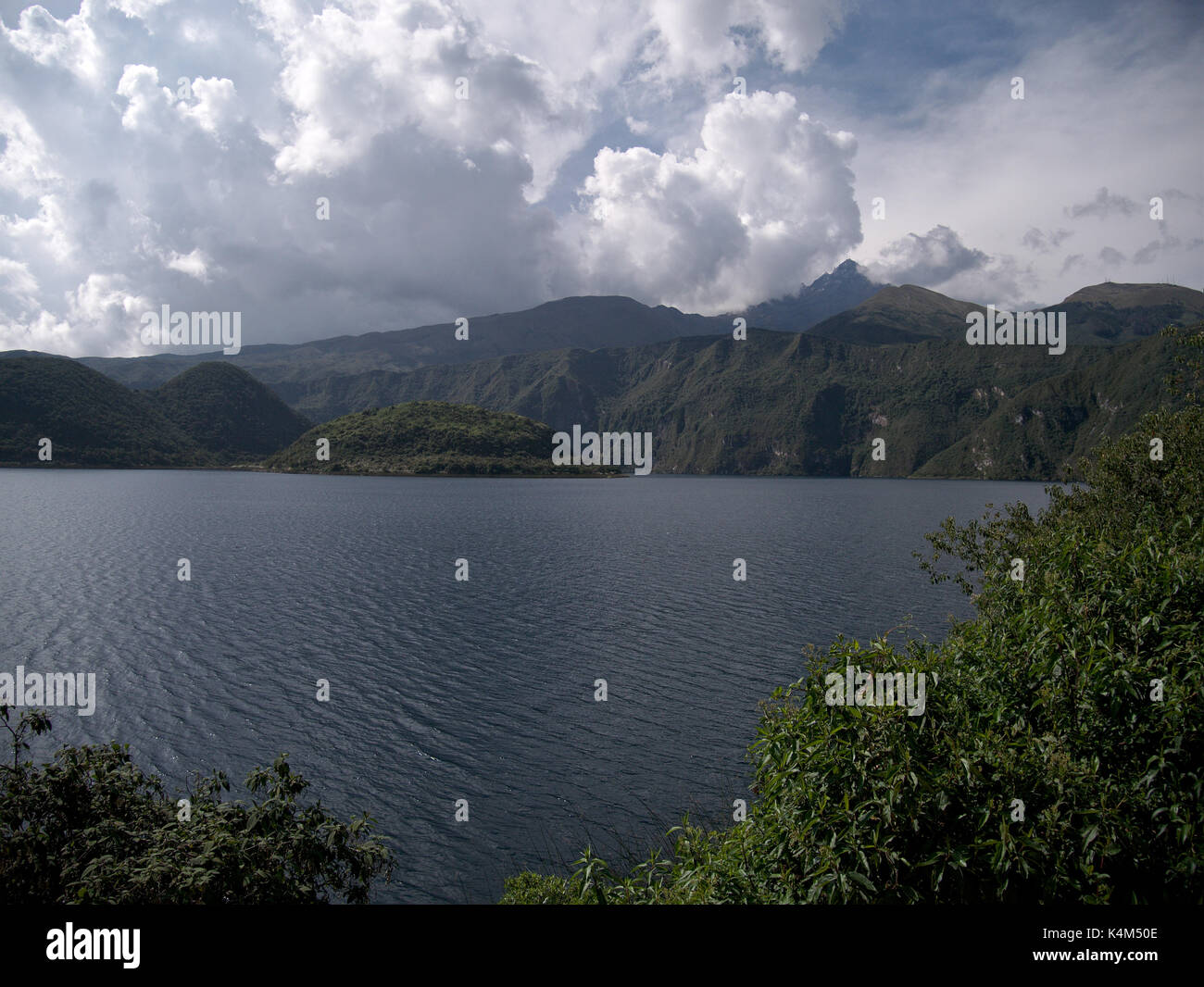 CUICOCHA, ECUADOR - 2017: Caldera and crater lake at the foot of ...