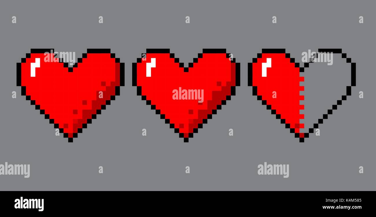 Pixel art hearts for game Stock Vector Image & Art - Alamy