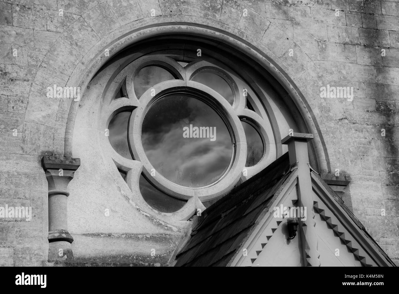 Circular window in an old chapel Stock Photo - Alamy