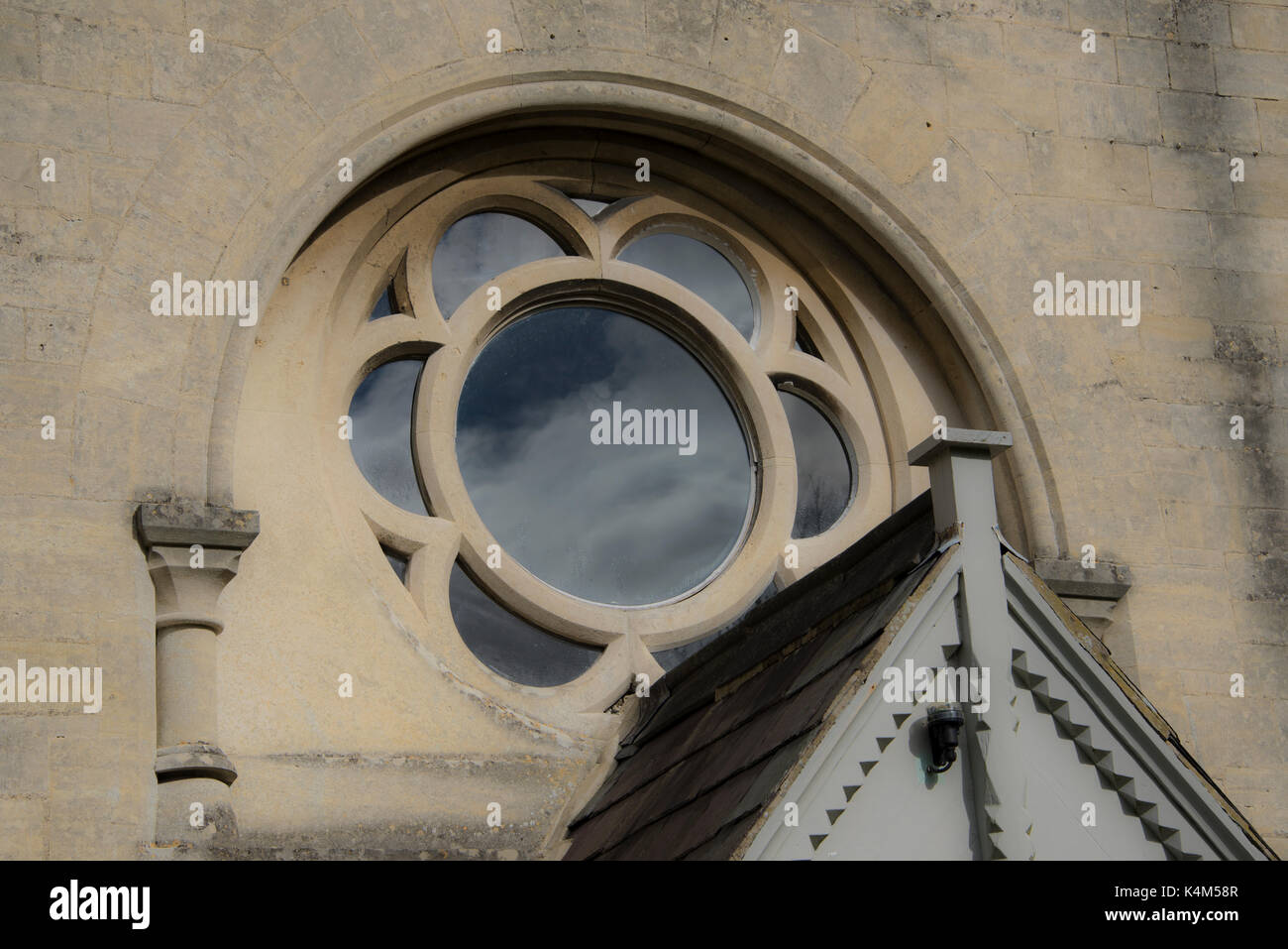 Circular window in an old chapel Stock Photo - Alamy
