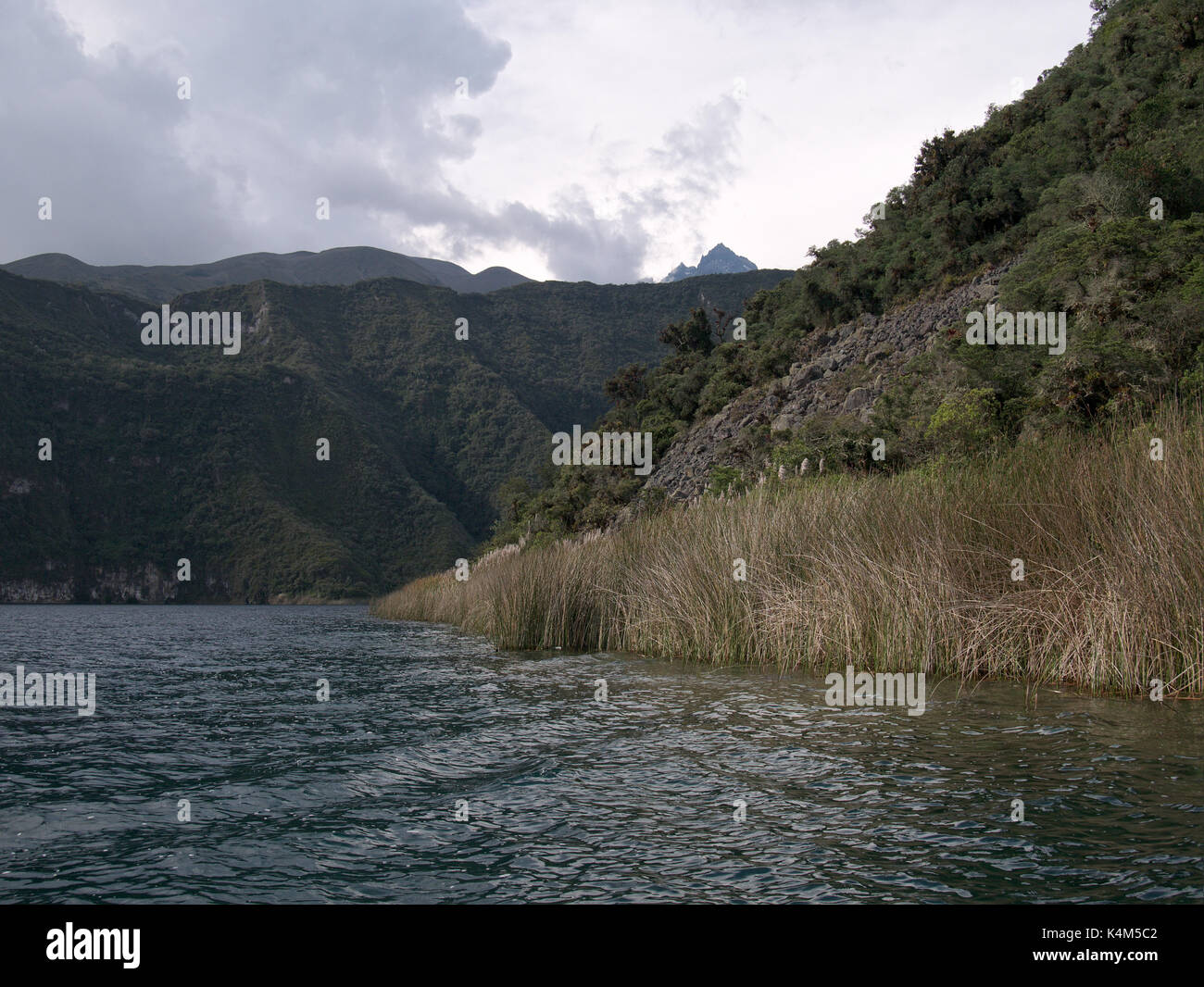 CUICOCHA, ECUADOR - 2017: Caldera and crater lake at the foot of ...