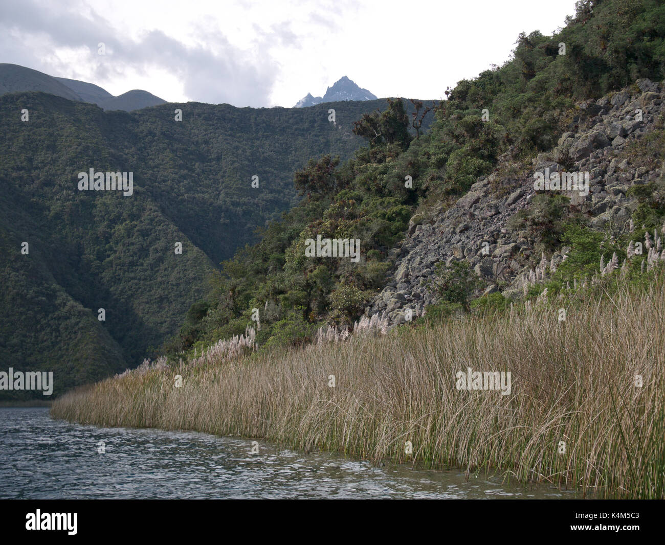 CUICOCHA, ECUADOR - 2017: Caldera and crater lake at the foot of ...