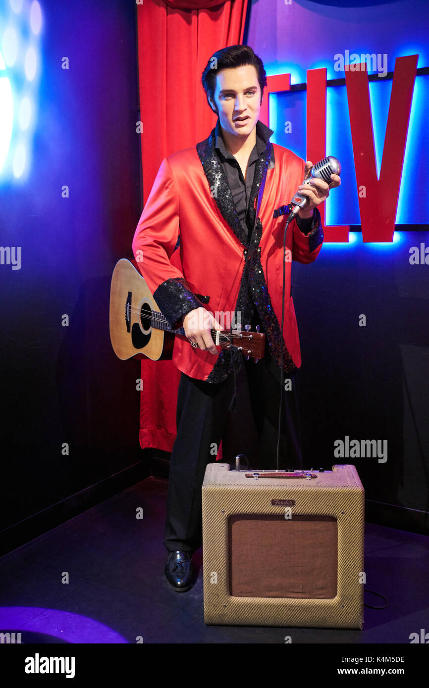 Amsterdam, Netherlands - September 05, 2017:Wax figure of Elvis Presley ...