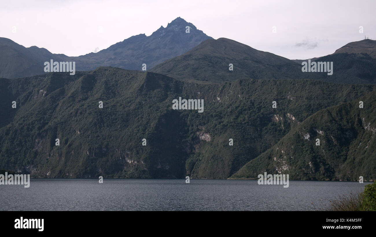 CUICOCHA, ECUADOR - 2017: Caldera and crater lake at the foot of ...