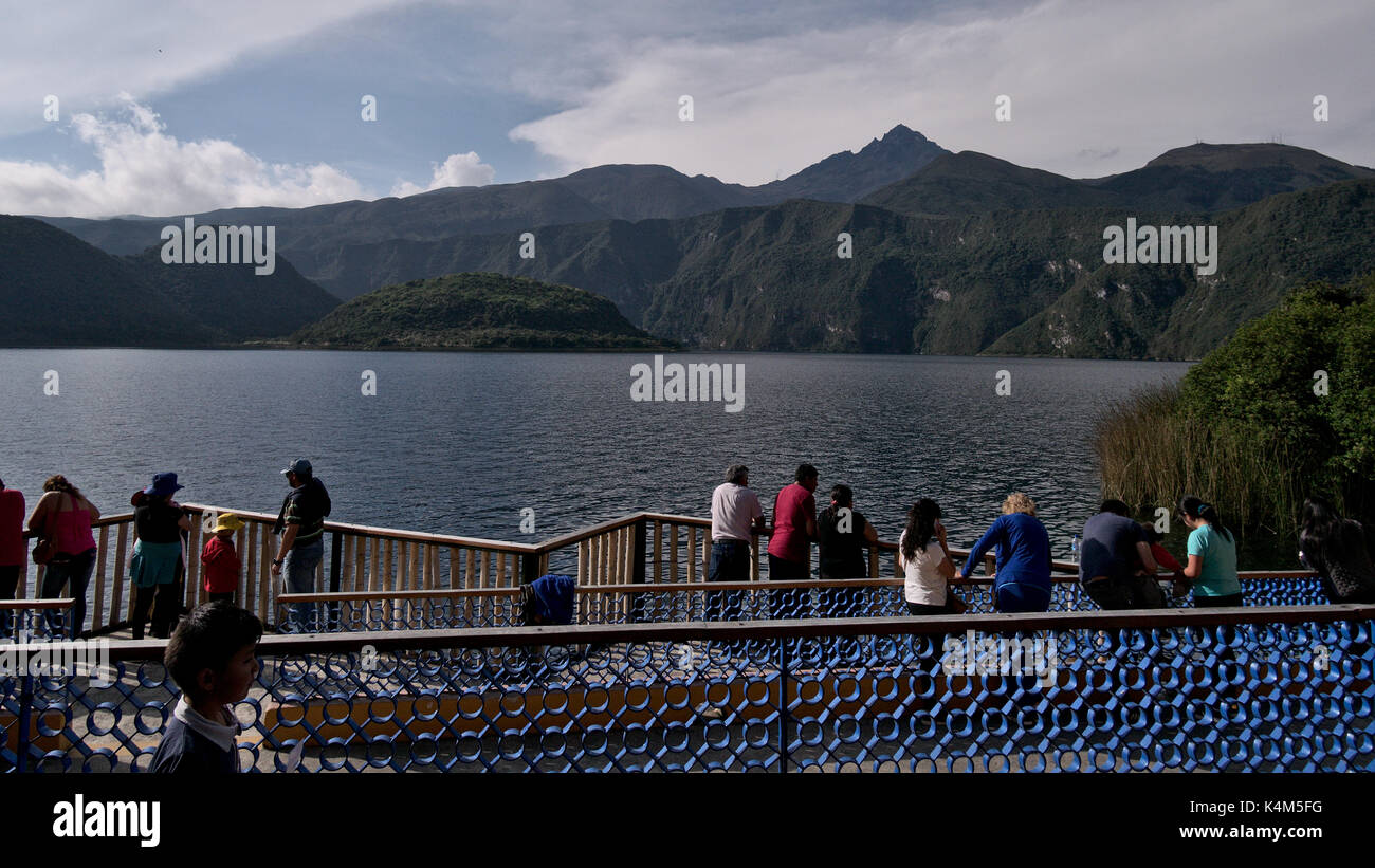CUICOCHA, ECUADOR - 2017: Caldera and crater lake at the foot of ...