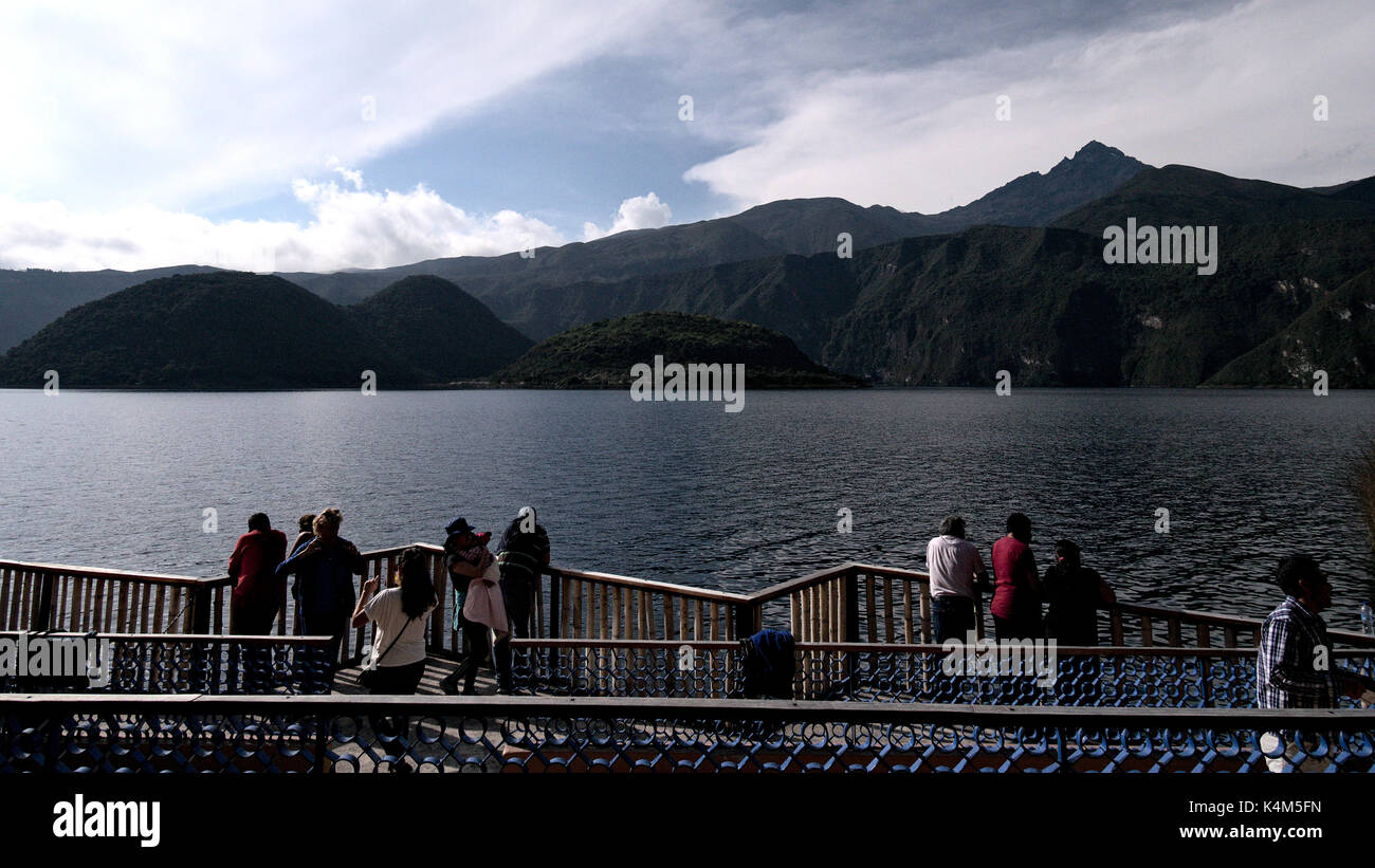 CUICOCHA, ECUADOR - 2017: Caldera and crater lake at the foot of ...