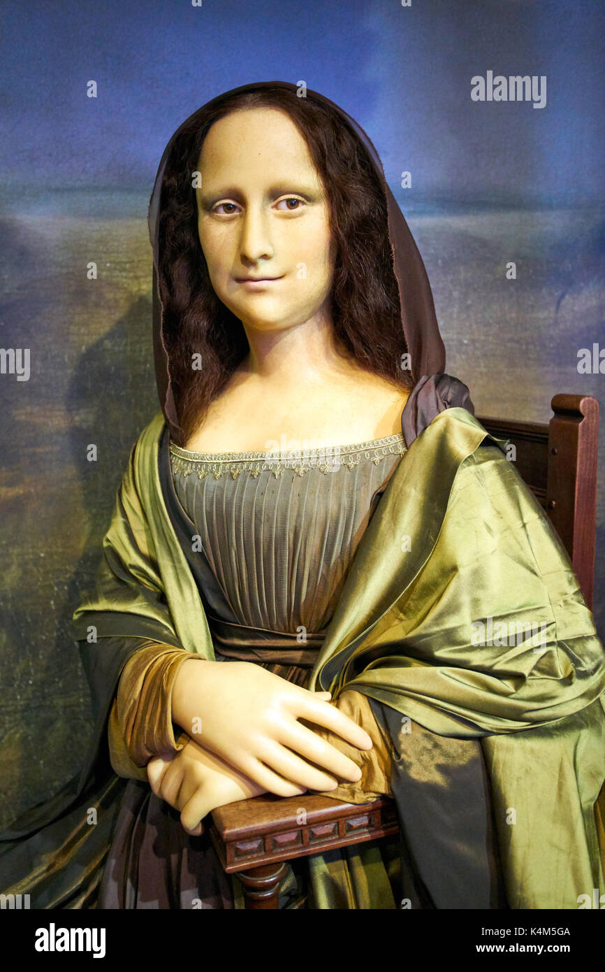 Amsterdam, Netherlands - September 05, 2017: Wax figur of The Mona Lisa ...