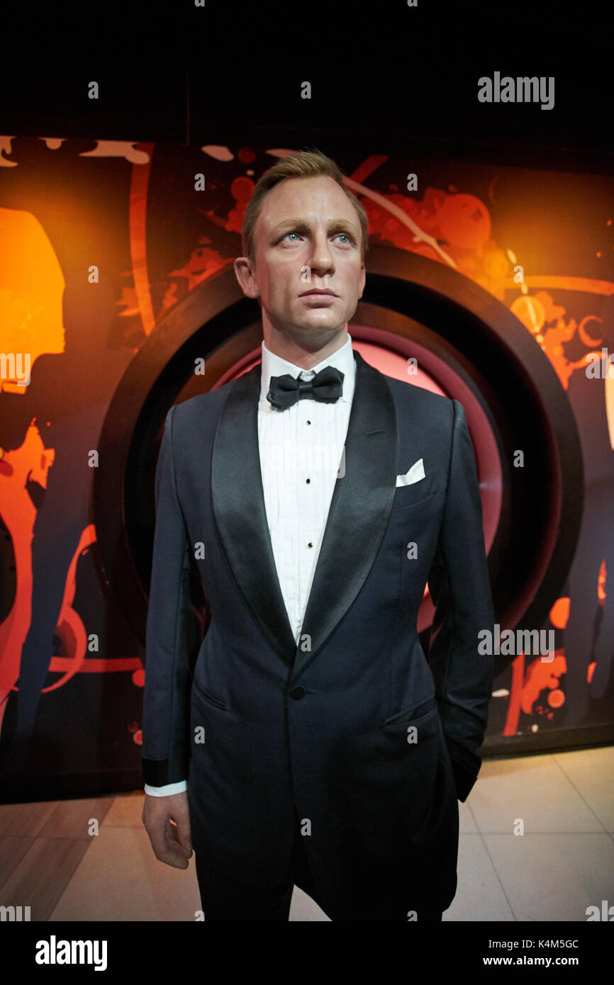 Amsterdam, Netherlands - September 05, 2017: Wax figure of Daniel Craig ...