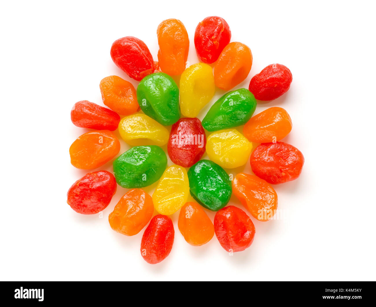 Dried citrus fruits. Lemon, lime, mandarin orange and orange. Isolated ...