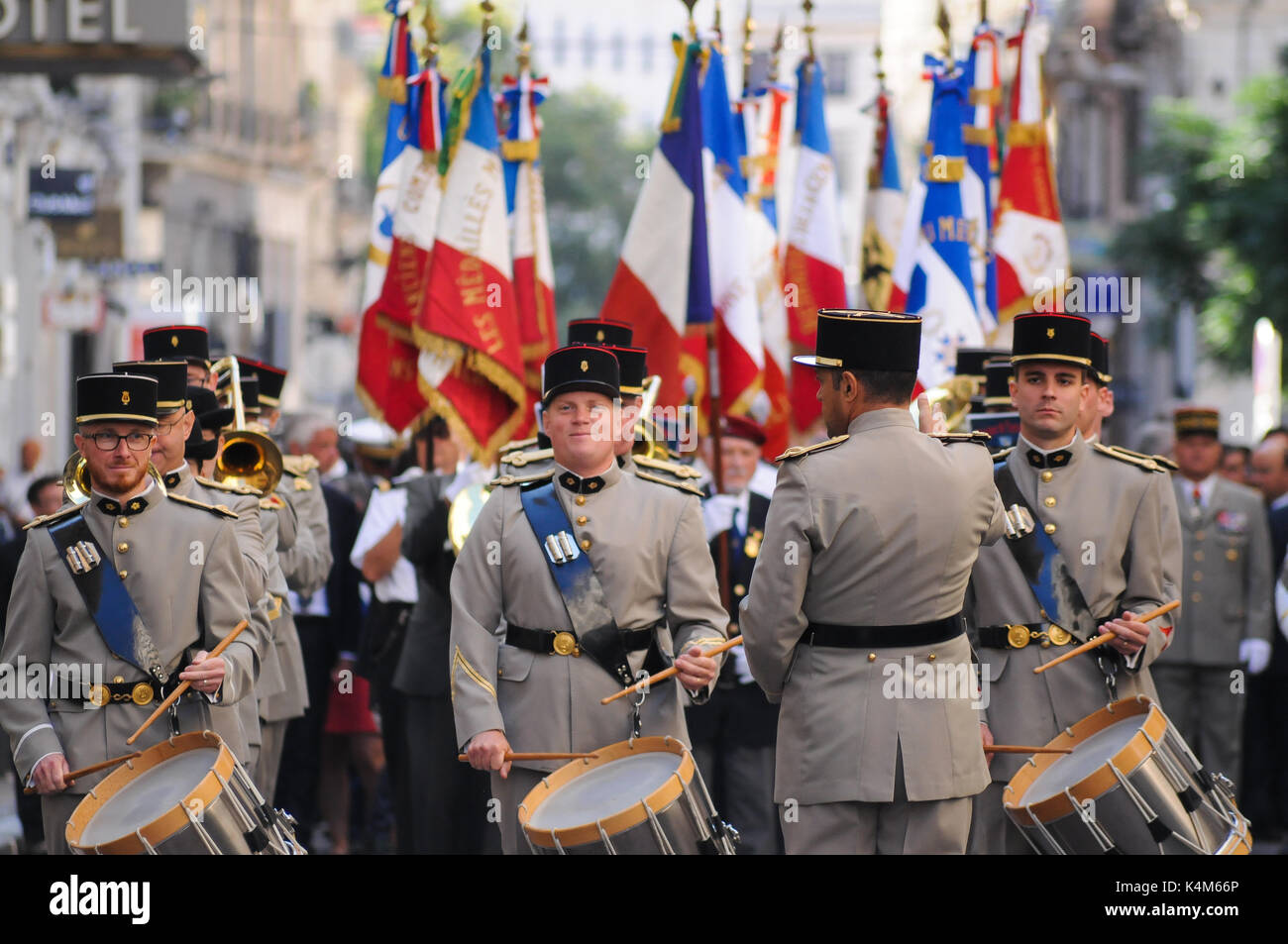 Military musicians from the Infantry fanfare on the ceremony of the ...