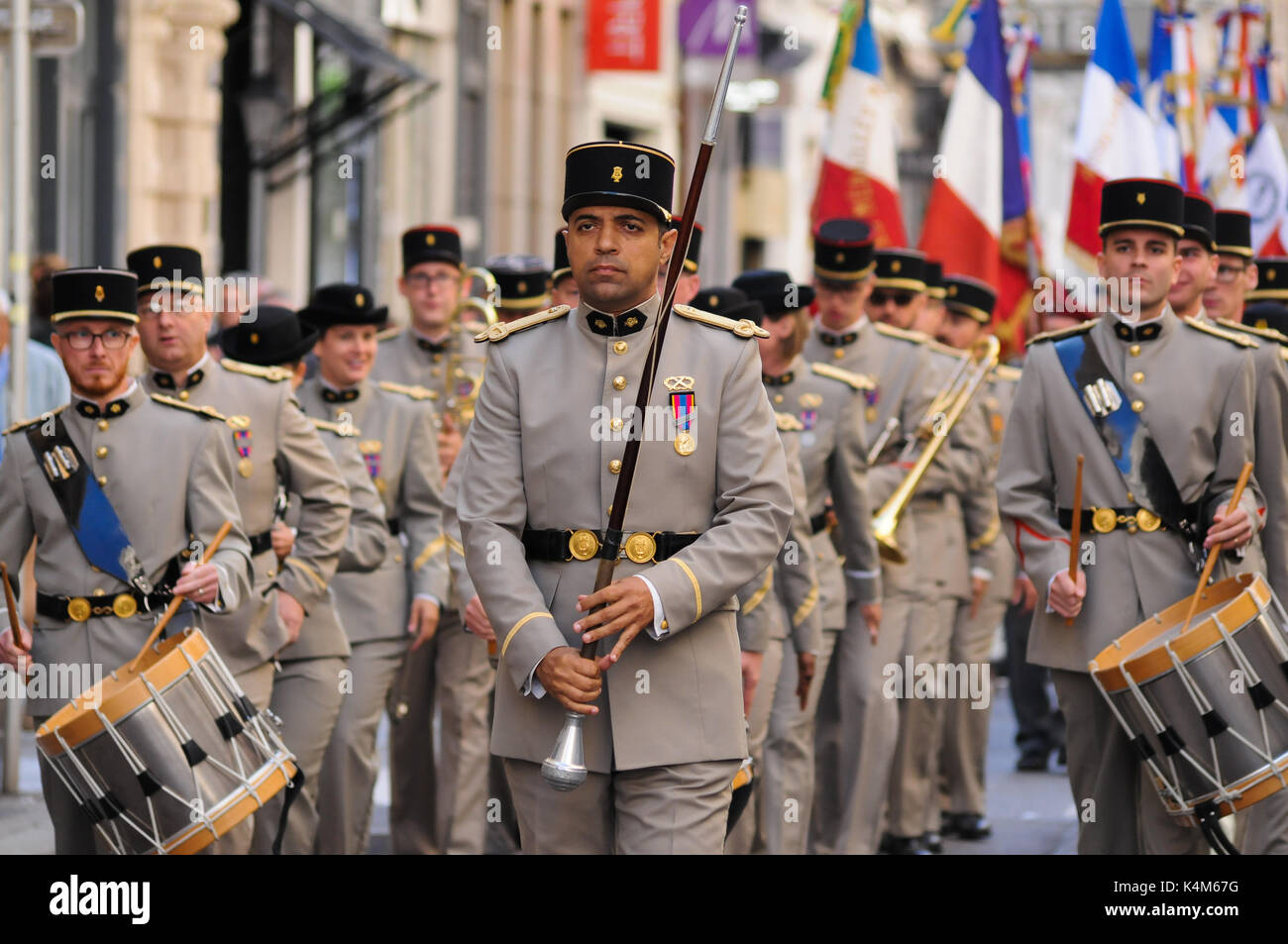 Military musicians from the Infantry fanfare on the ceremony of the ...