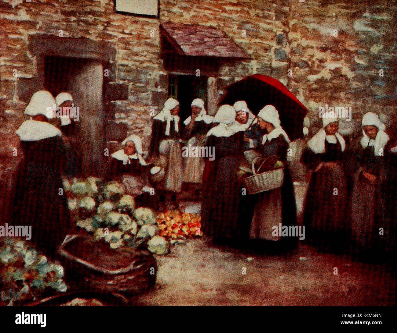 Vegetable Market in Brittany, France, circa 1900 Stock Photo - Alamy