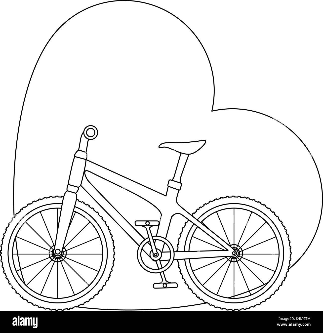 bicycle vehicle with heart vector illustration design Stock Vector ...