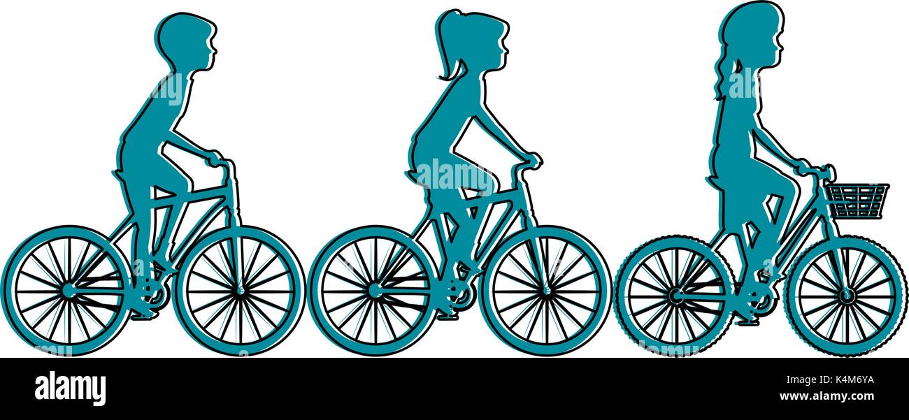 cycling people riding a bicycle vector illustration design Stock Vector ...