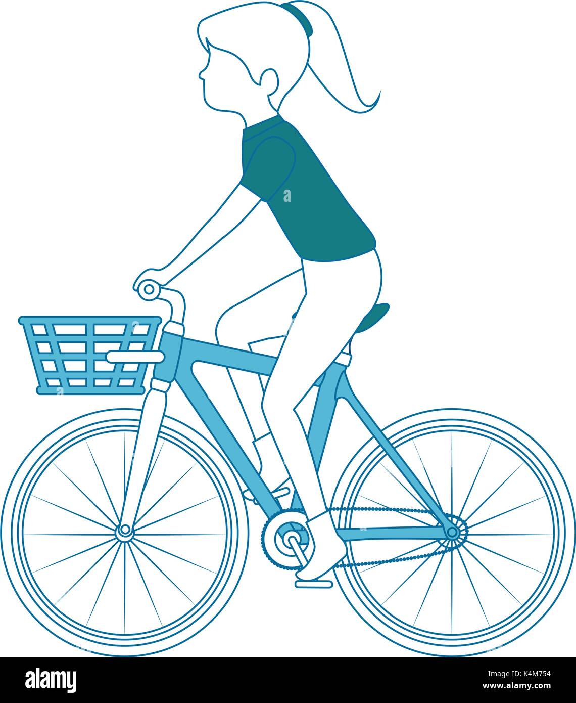 woman cyclist riding a bicycle Stock Vector Image & Art - Alamy