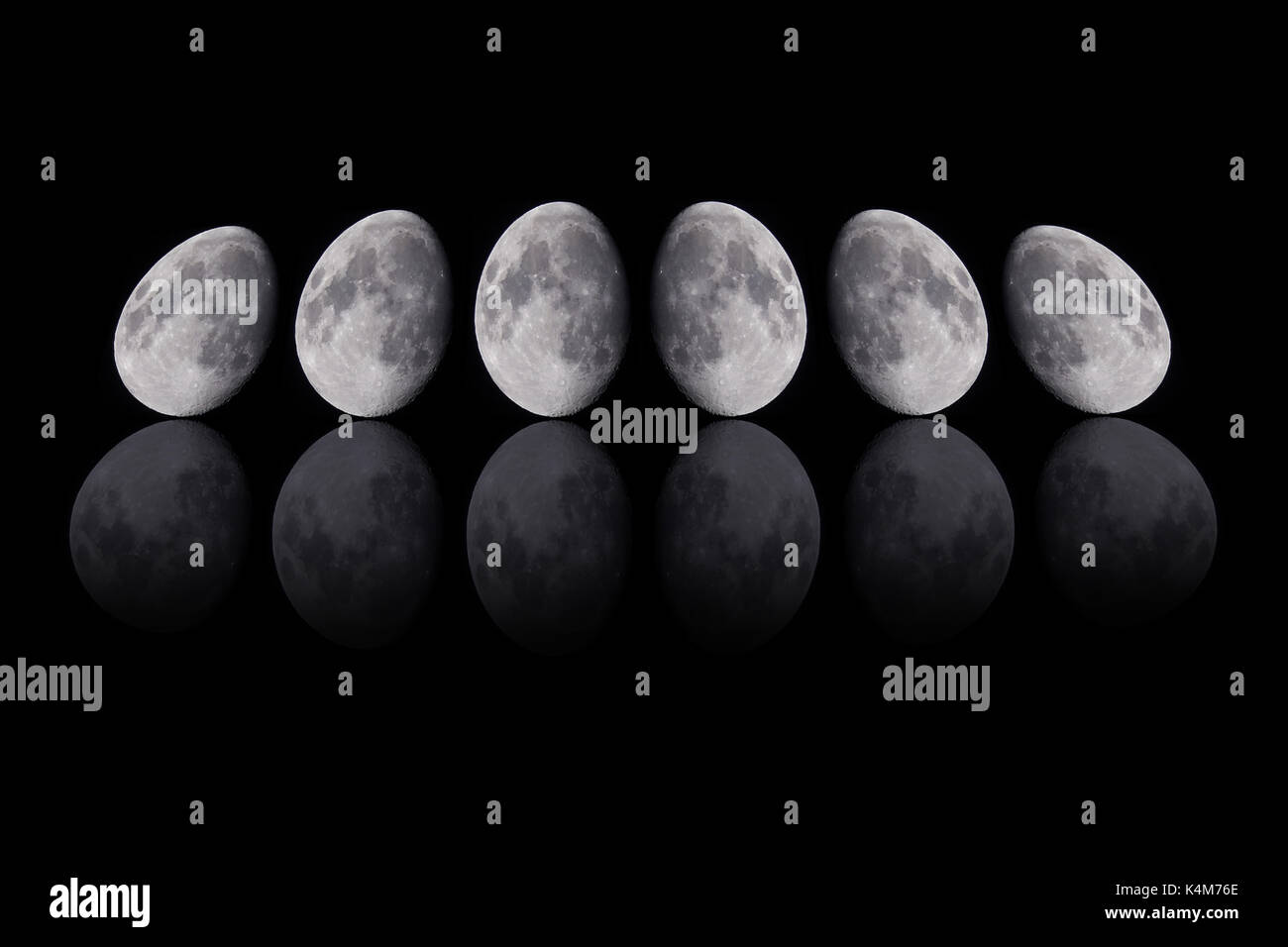 deformed moon assortment on black Stock Photo - Alamy