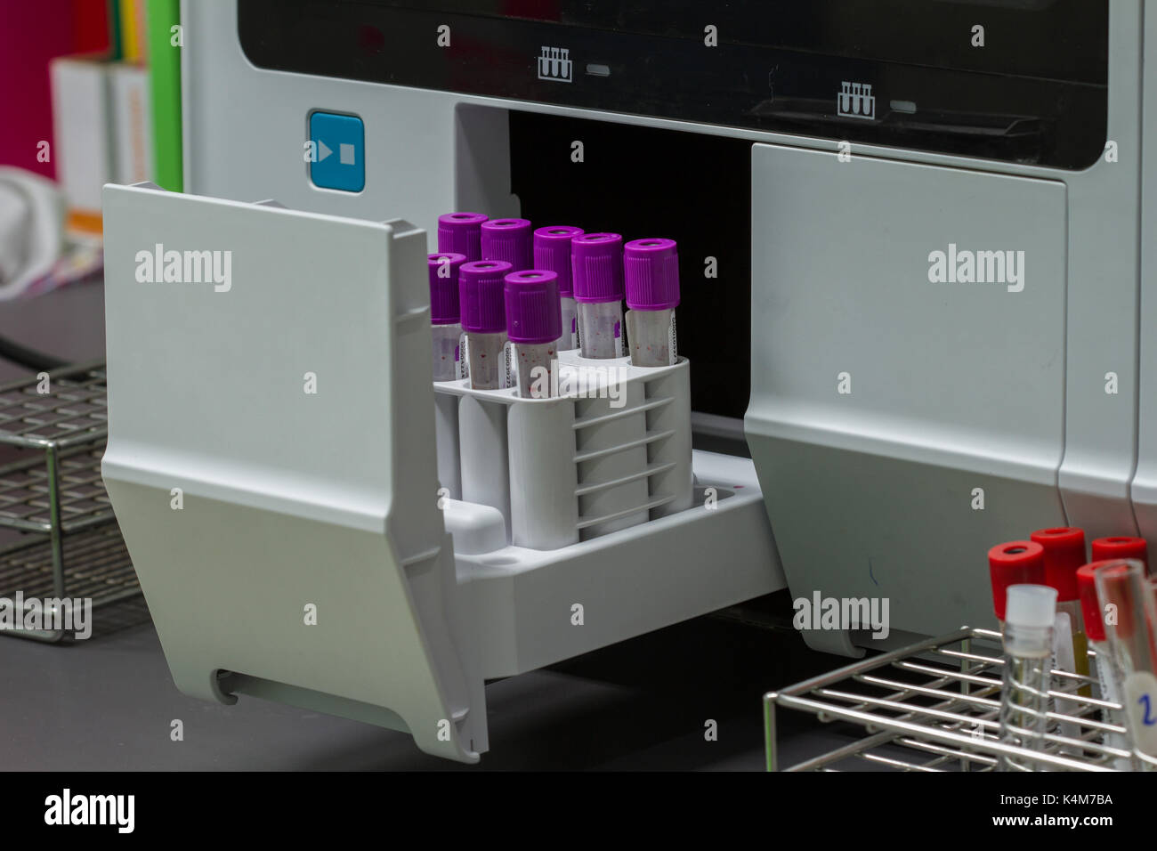 medical blood separation test centrifuge in chemical laboratory ...