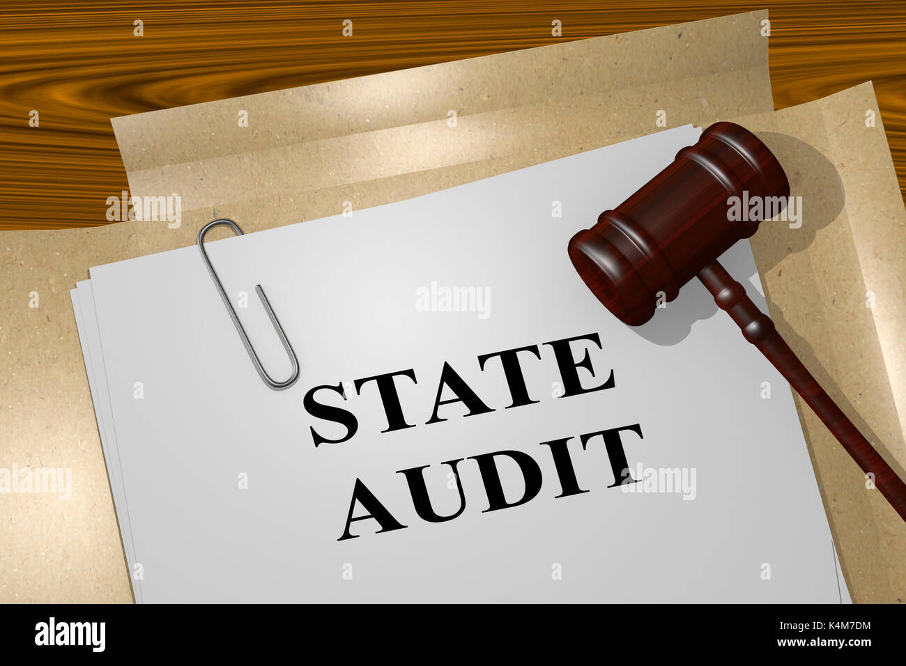 3D illustration of "STATE AUDIT" title on legal document Stock Photo ...