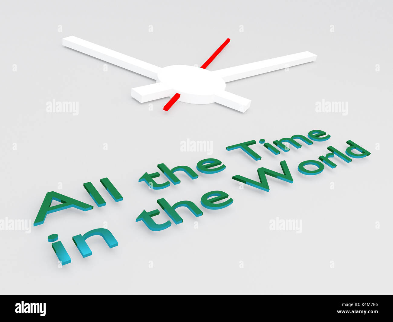 3D illustration of "All the Time in the World" title with a clock as a ...