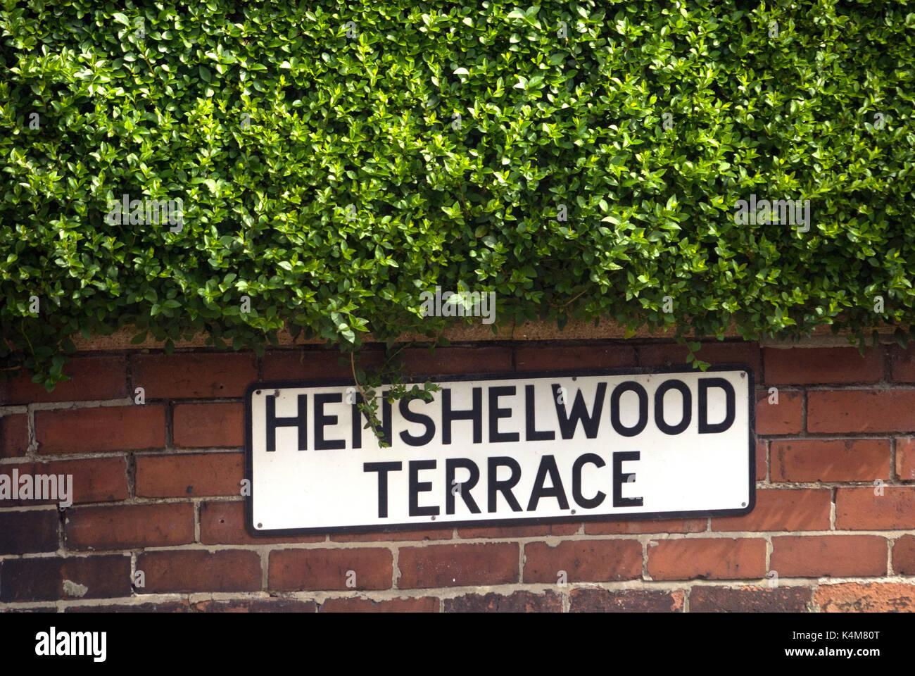 Henswelwood Terrace street sign, Jesmond, Tyne and Wear Stock Photo - Alamy