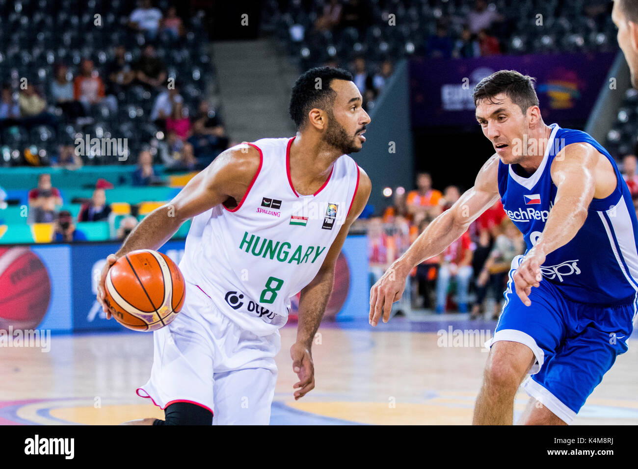 September 4, 2017: Adam Hanga #8 (HUN) and Jiri Welsch #9 (CZE) during ...