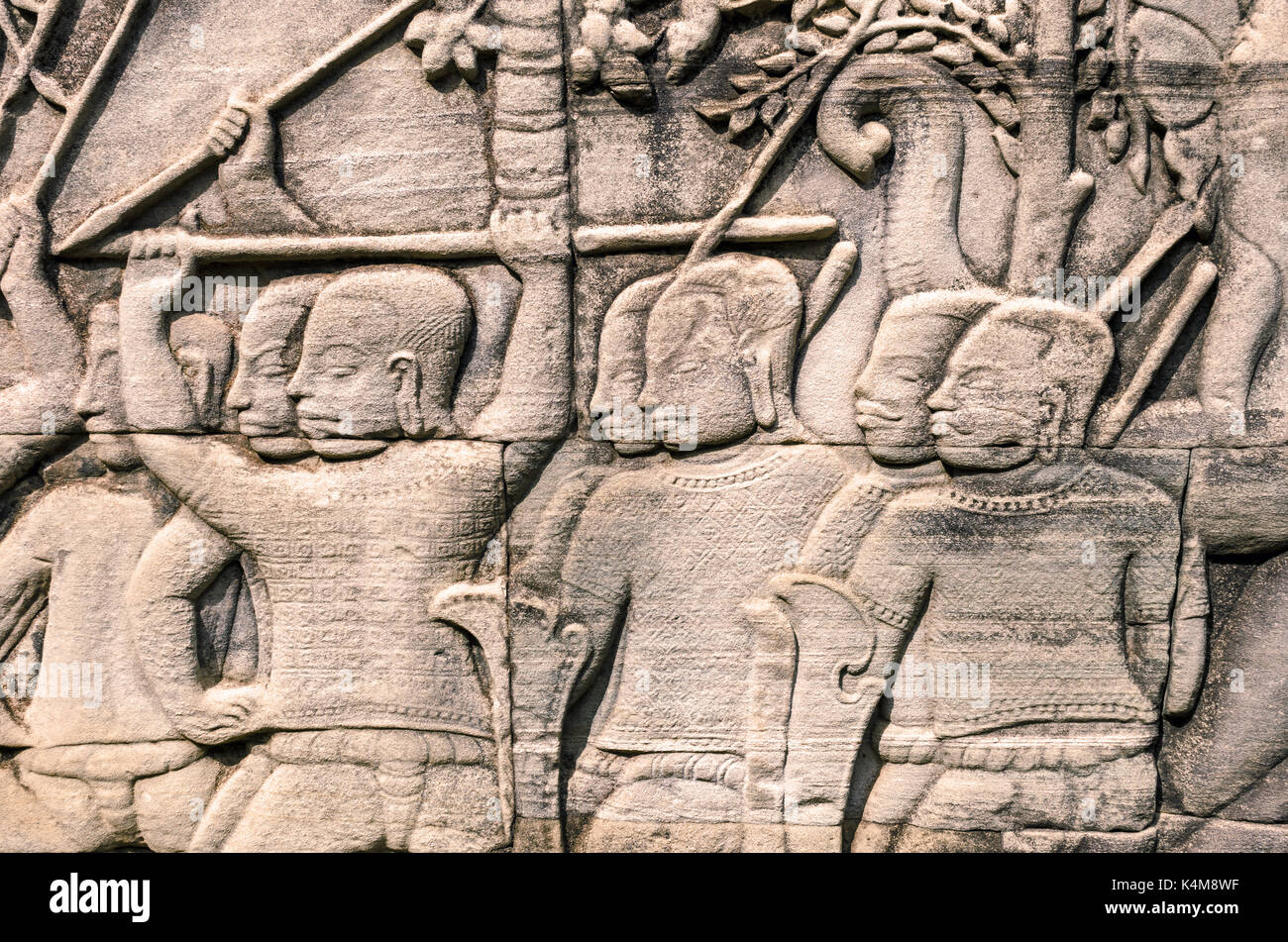 Bas-relief of Bayon Temple Stock Photo - Alamy